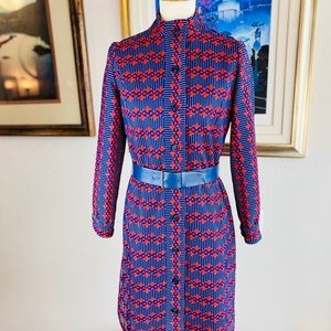 Vintage | Jackets & Coats | 96s Vibrant Blue Red Orange Dress Coat Xss ...